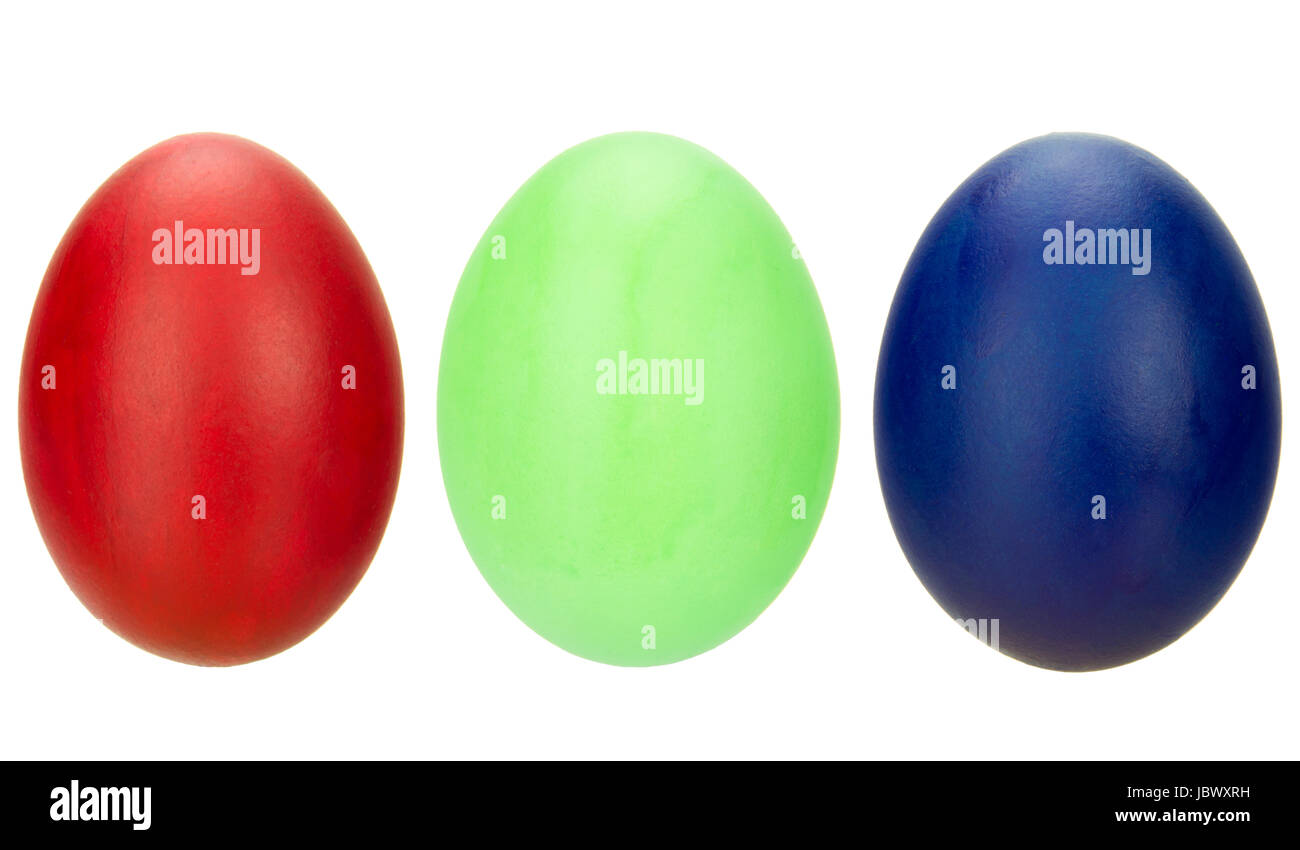 collection of three eggs painted in RGB Stock Photo - Alamy