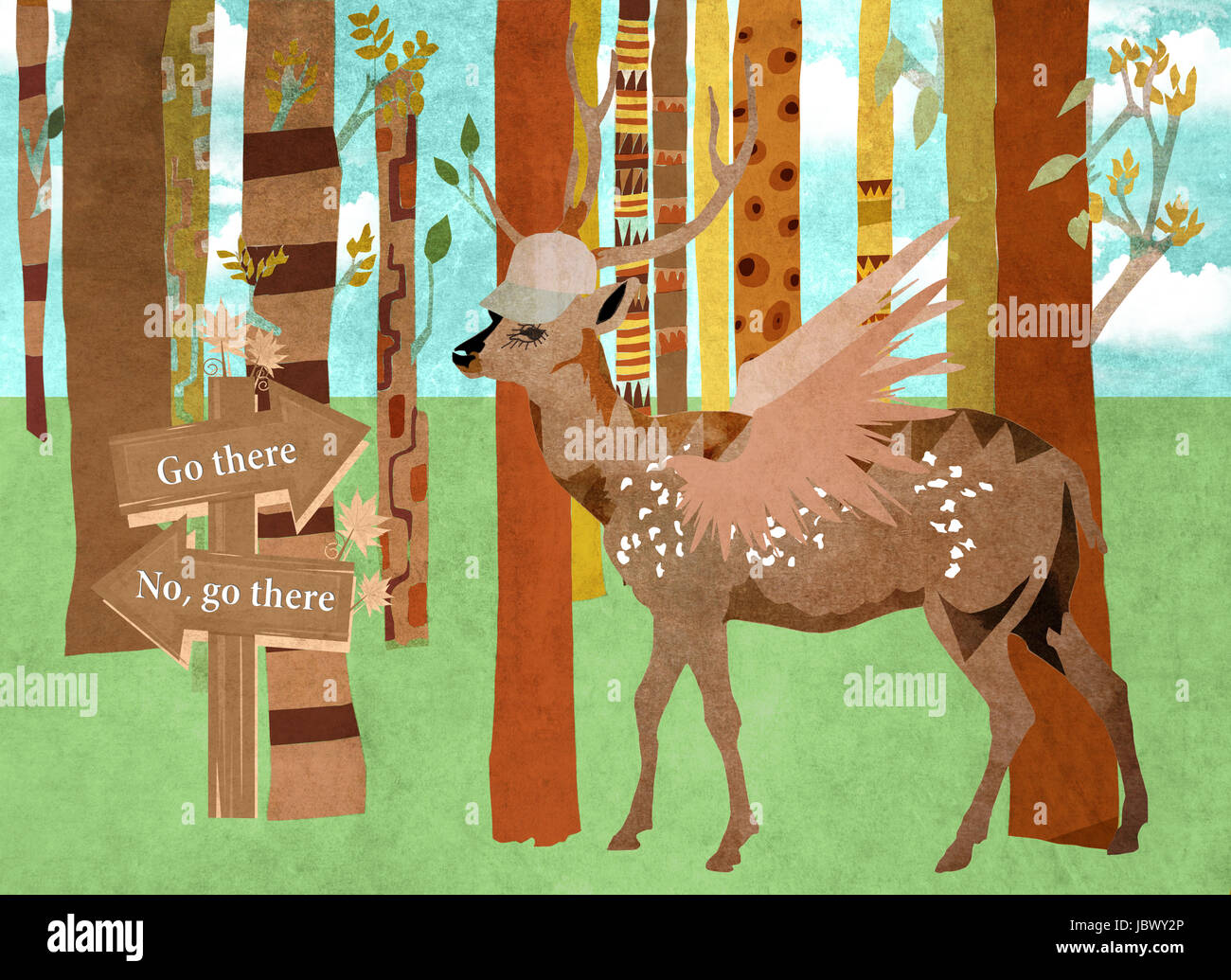 Deer with wings hi-res stock photography and images - Alamy