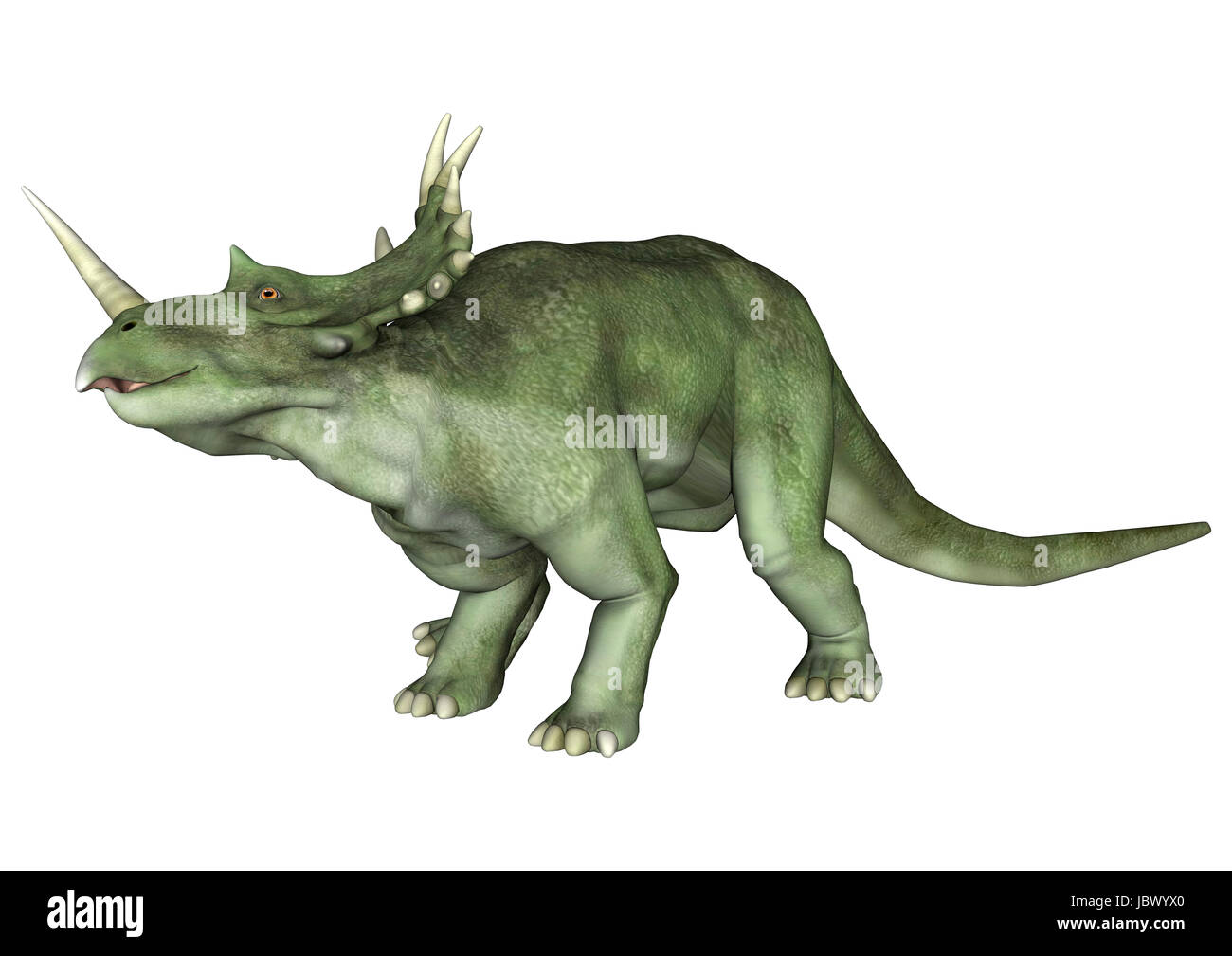3D digital render of a dinosaur Styracosaurus or spiked lizard, a genus ...