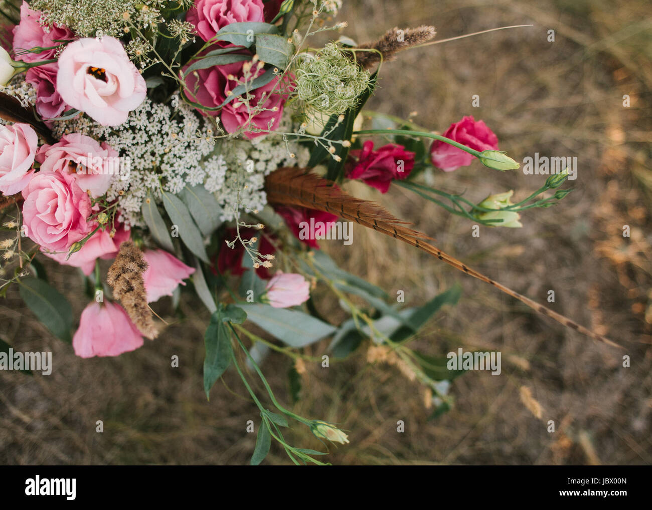 Flower composition outdoor. event, engagement concept Stock Photo - Alamy