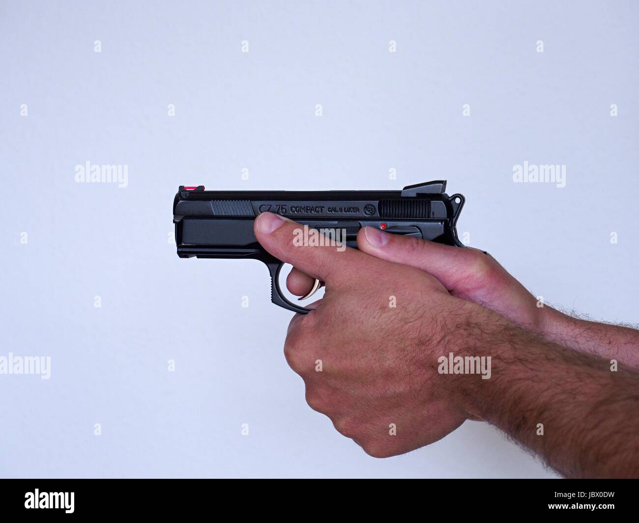 Pistol, hand, finger, trigger Stock Photo - Alamy