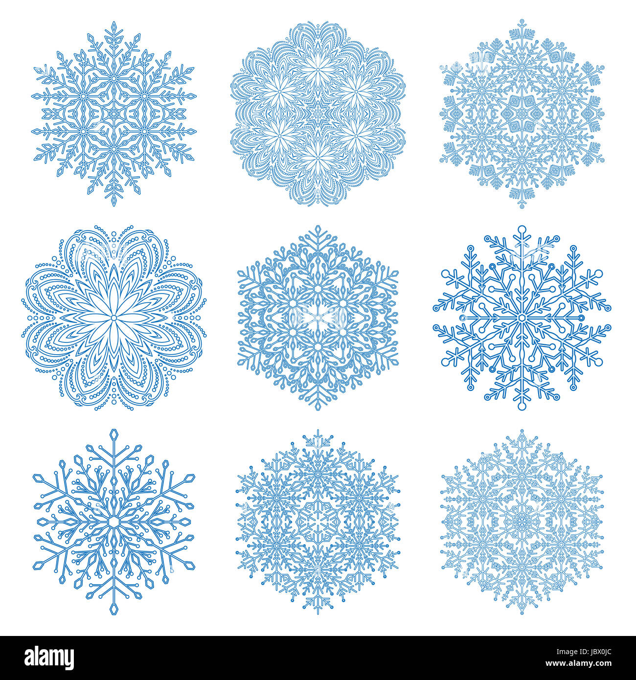 Set of Snowflakes Stock Photo - Alamy