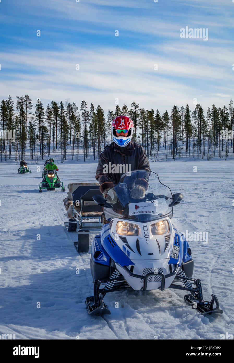 Snowmobiling, Kangos, Lapland, Sweden Stock Photo - Alamy