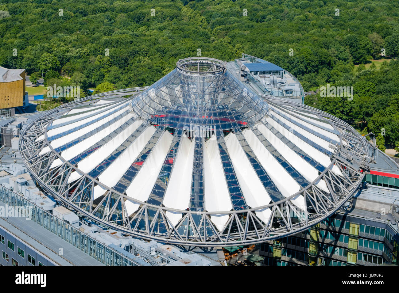 Berlin, Germany - june 9, 2017: Roof of the Sony Center at Potsdamer ...