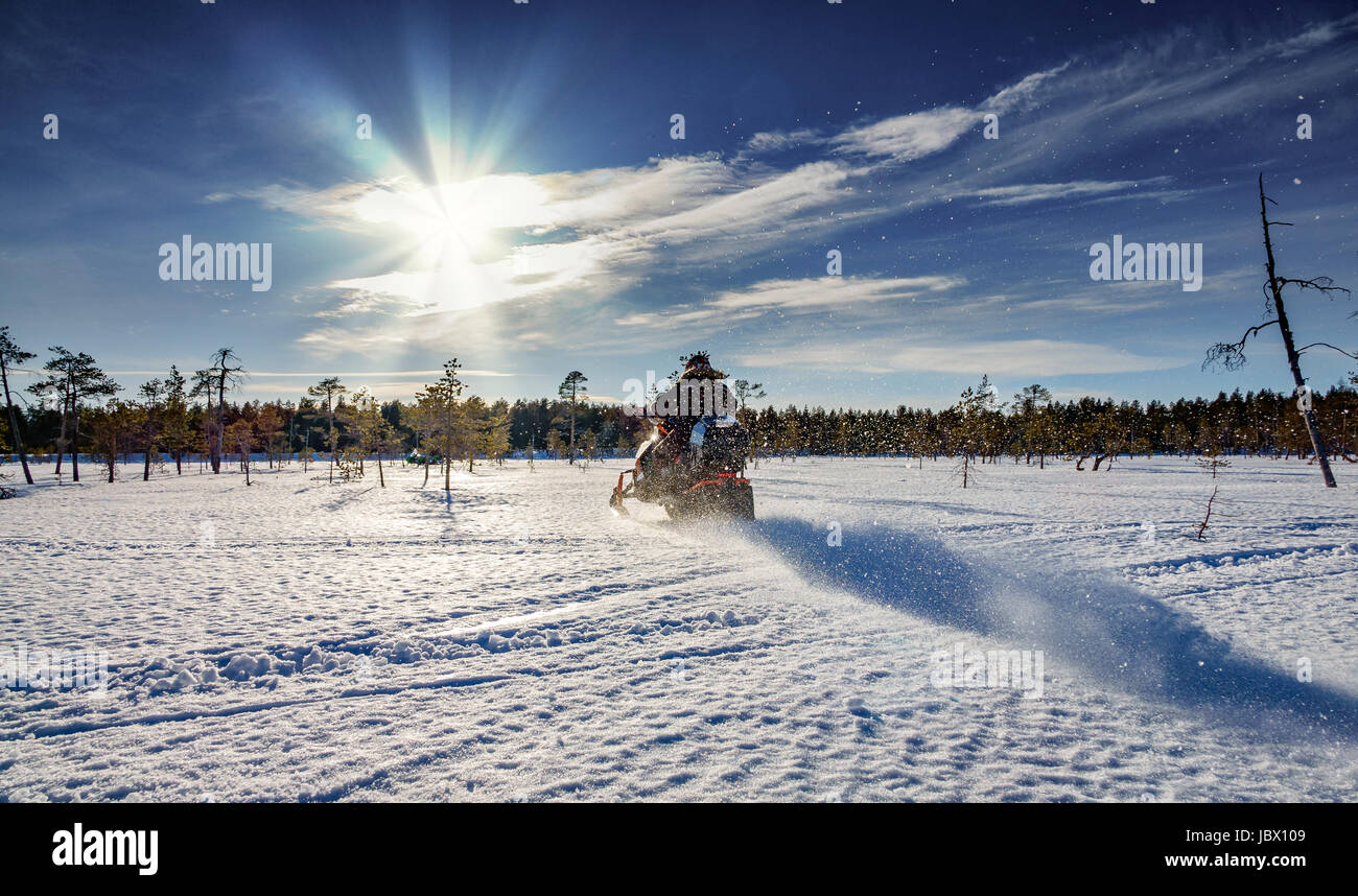 Snowmobiling, Kangos, Lapland, Sweden Stock Photo - Alamy