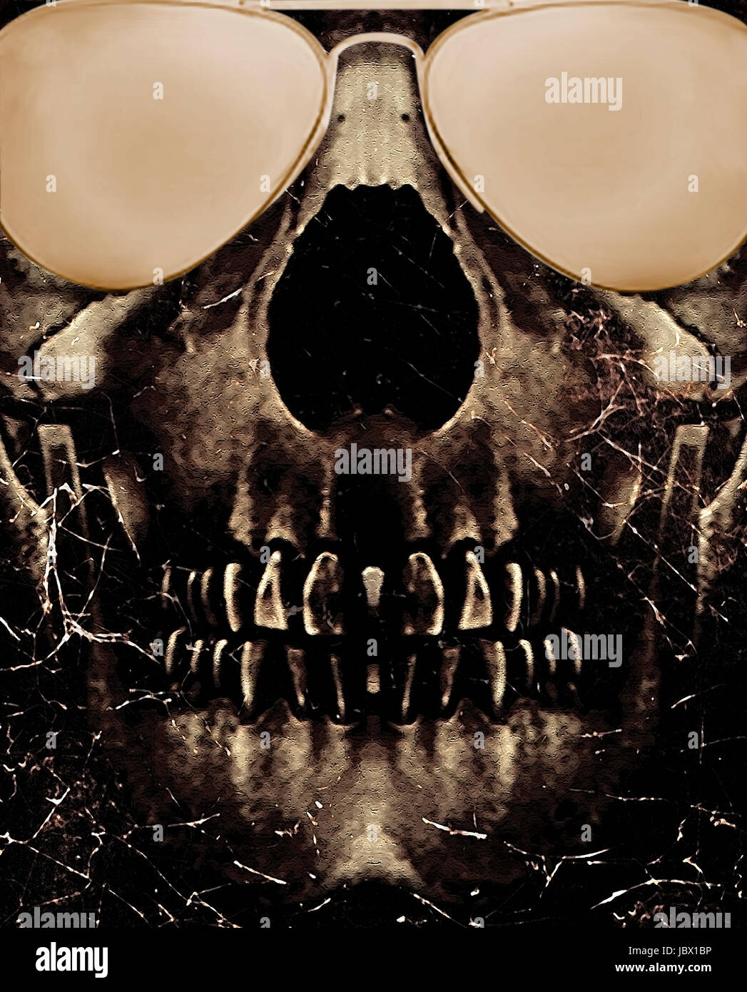 Funny photo collage concept artwork about bieng cool even after death ...