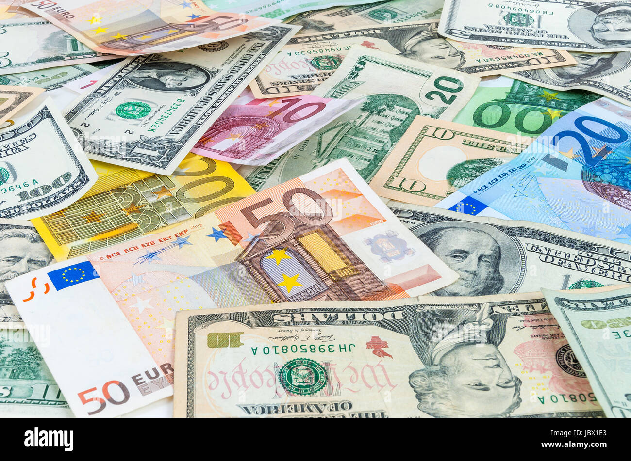 Background made of dollar and euro banknotes Stock Photo - Alamy