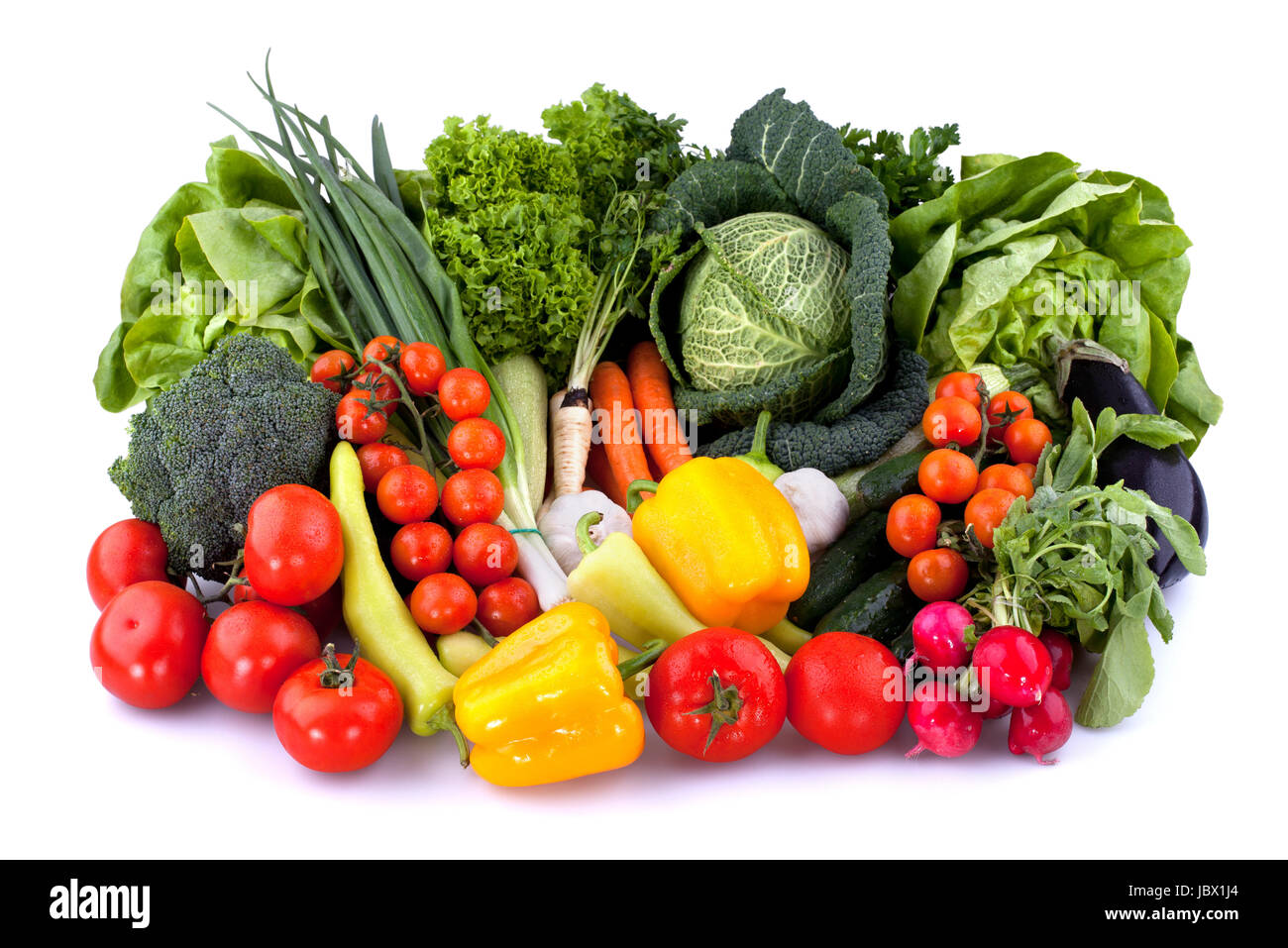 Collection of fresh vegetables isolated on white background Stock Photo ...