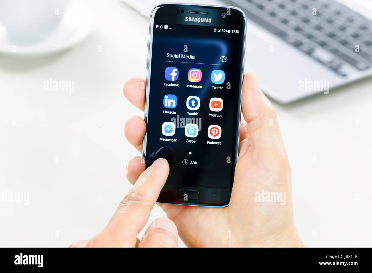 Krynica, Poland - June 10, 2017. Popular social media app isons on ...