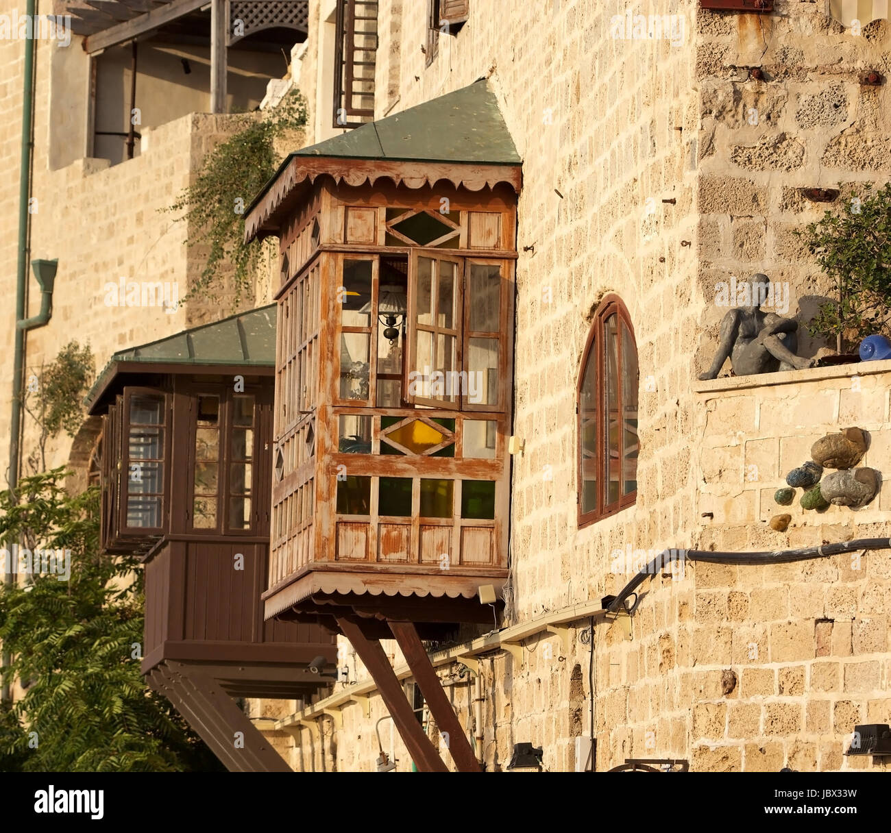 Jaffa architecture style at the Jaffa old port area, Israel Stock Photo ...