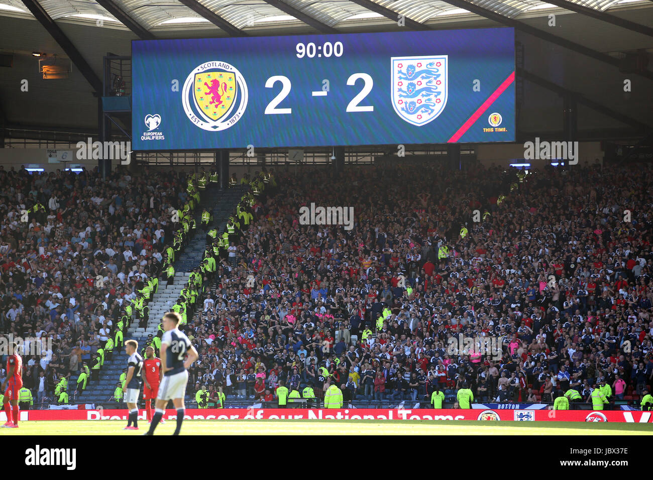 A general view of the scoreboard on 90 minutes Stock Photo - Alamy