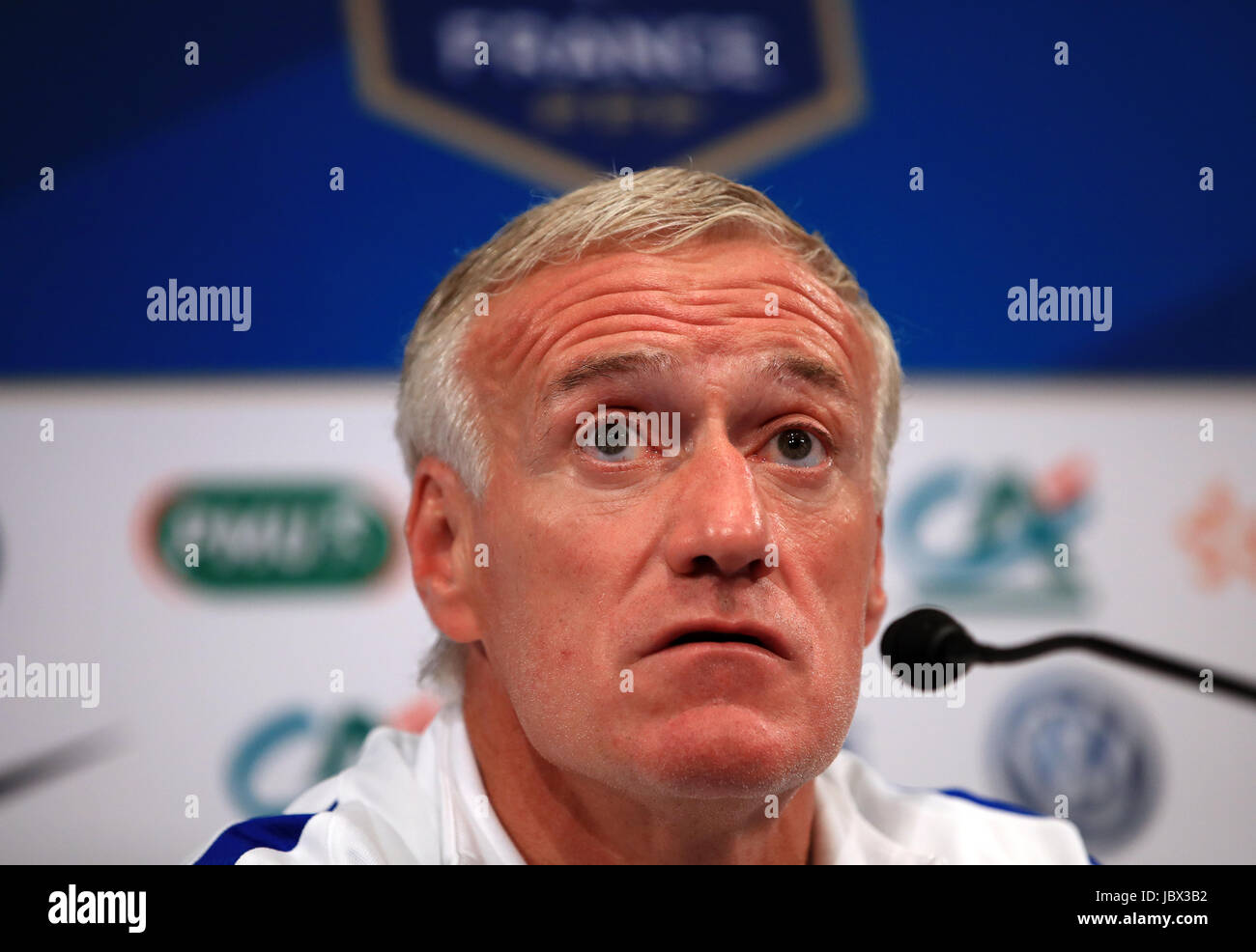 France manager Didier Deschamps during the press conference at the ...