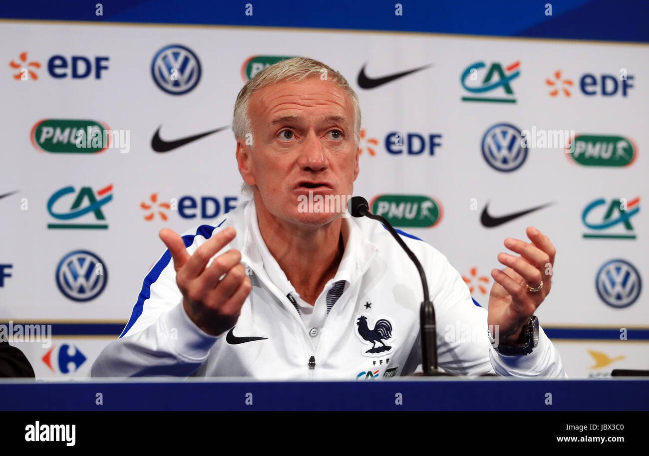 France manager Didier Deschamps during the press conference at the ...