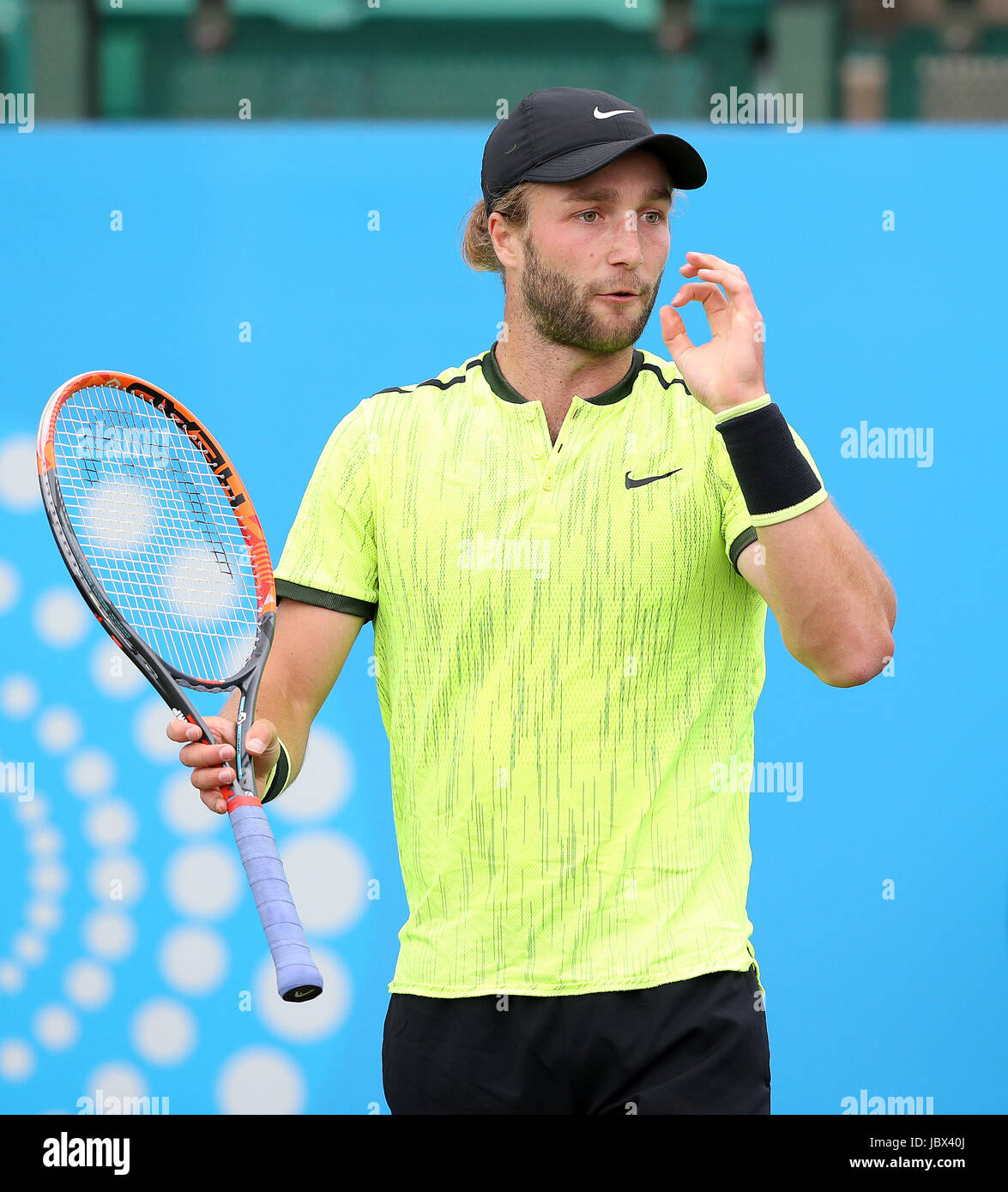 Great Britain's Liam Broady in action against Ukraine's Illya Marchenko ...