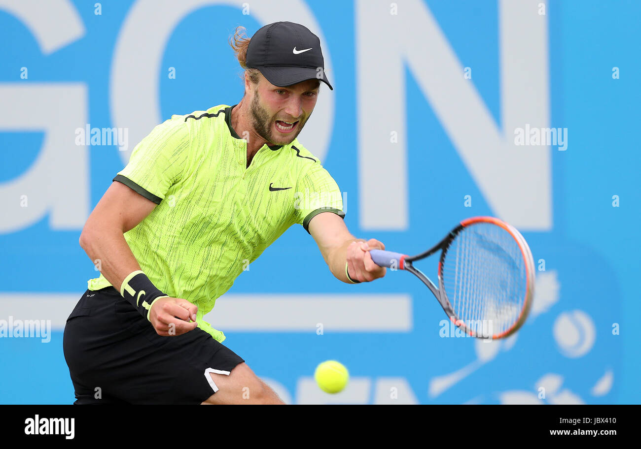 Great Britain's Liam Broady in action against Ukraine's Illya Marchenko ...