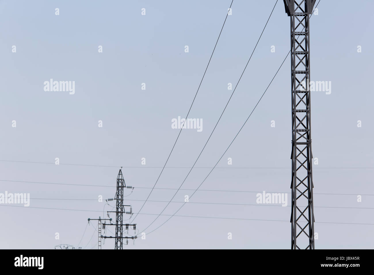 Electricity cables in the province of Alicante, Spain Stock Photo - Alamy