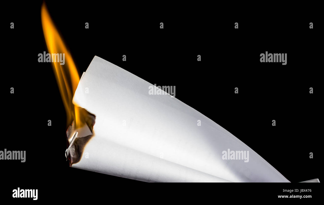 Burning a confidential document Stock Photo - Alamy