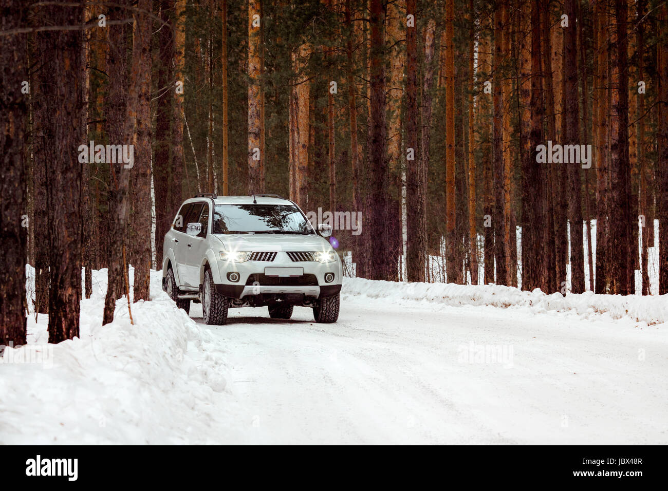 Suv on forest road hi-res stock photography and images - Alamy