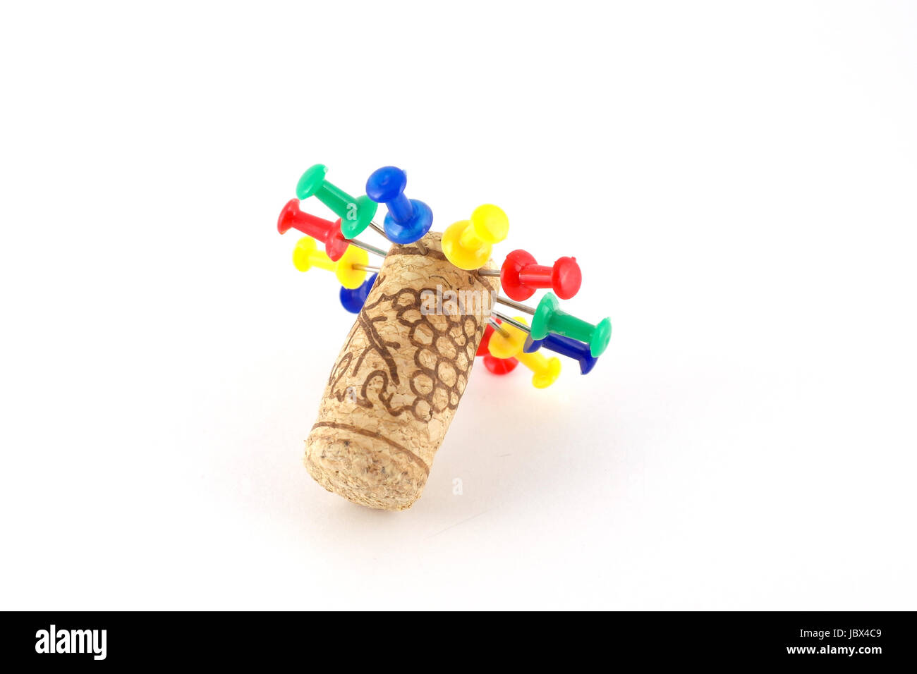 Push pins with stopper for wine bottle Stock Photo - Alamy