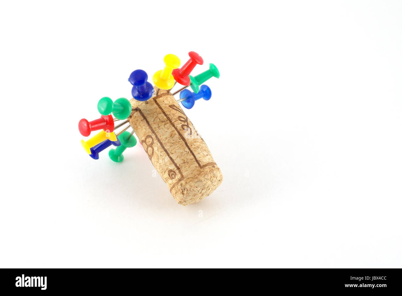 Push pins with stopper for wine bottle Stock Photo - Alamy