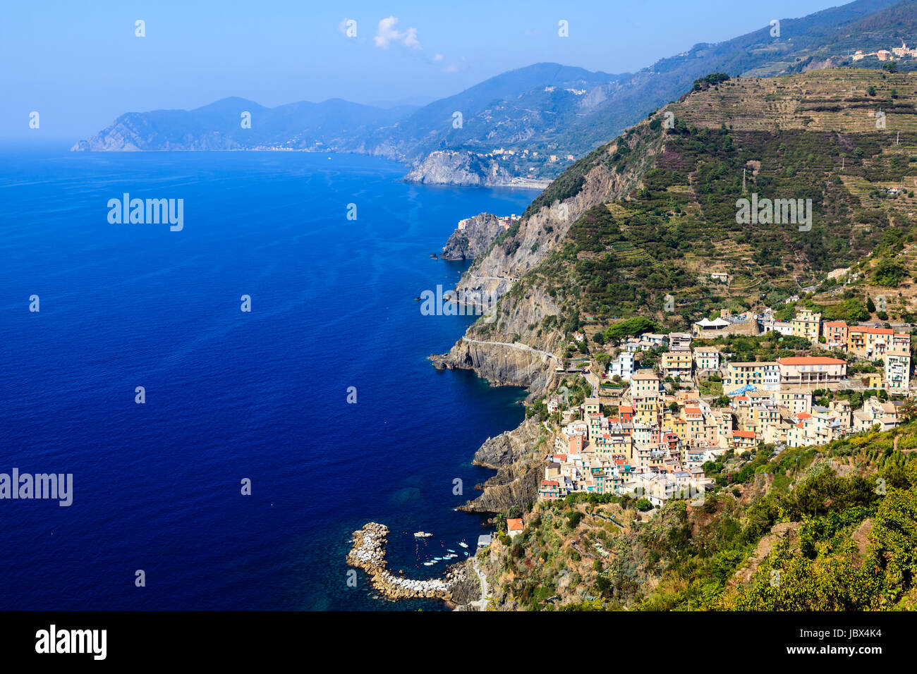 Aerial View of Riomaggiore in Cinque Terre, Italy Stock Photo - Alamy