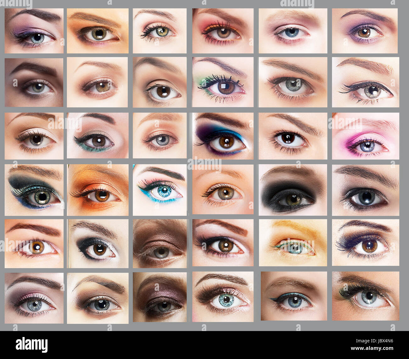 Mascara. Great Variety of Women's Eyes. Set of Eyeshadow Stock Photo ...