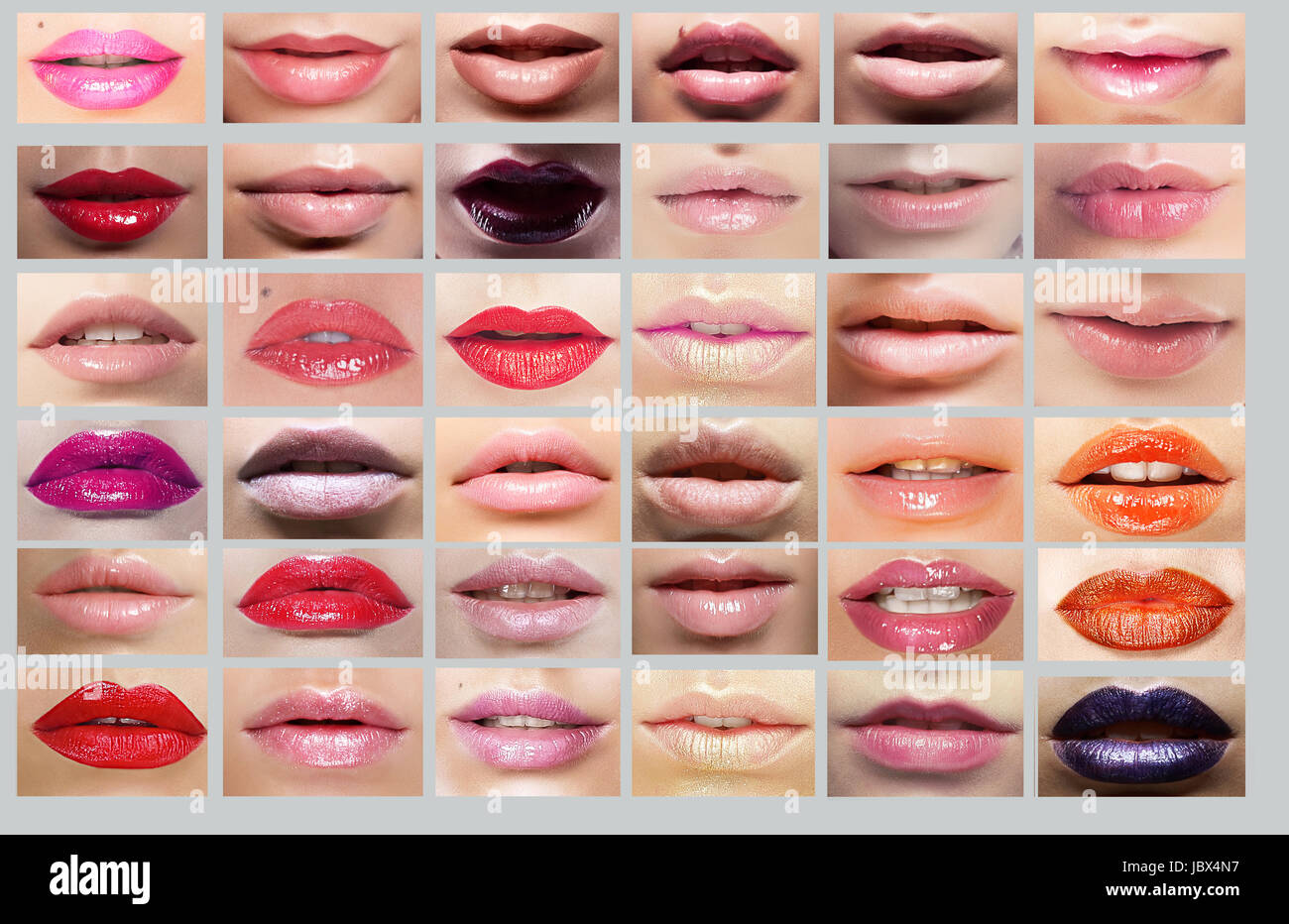 Lipstick. Great Variety of Women's Lips. Set of Mouths Stock Photo - Alamy
