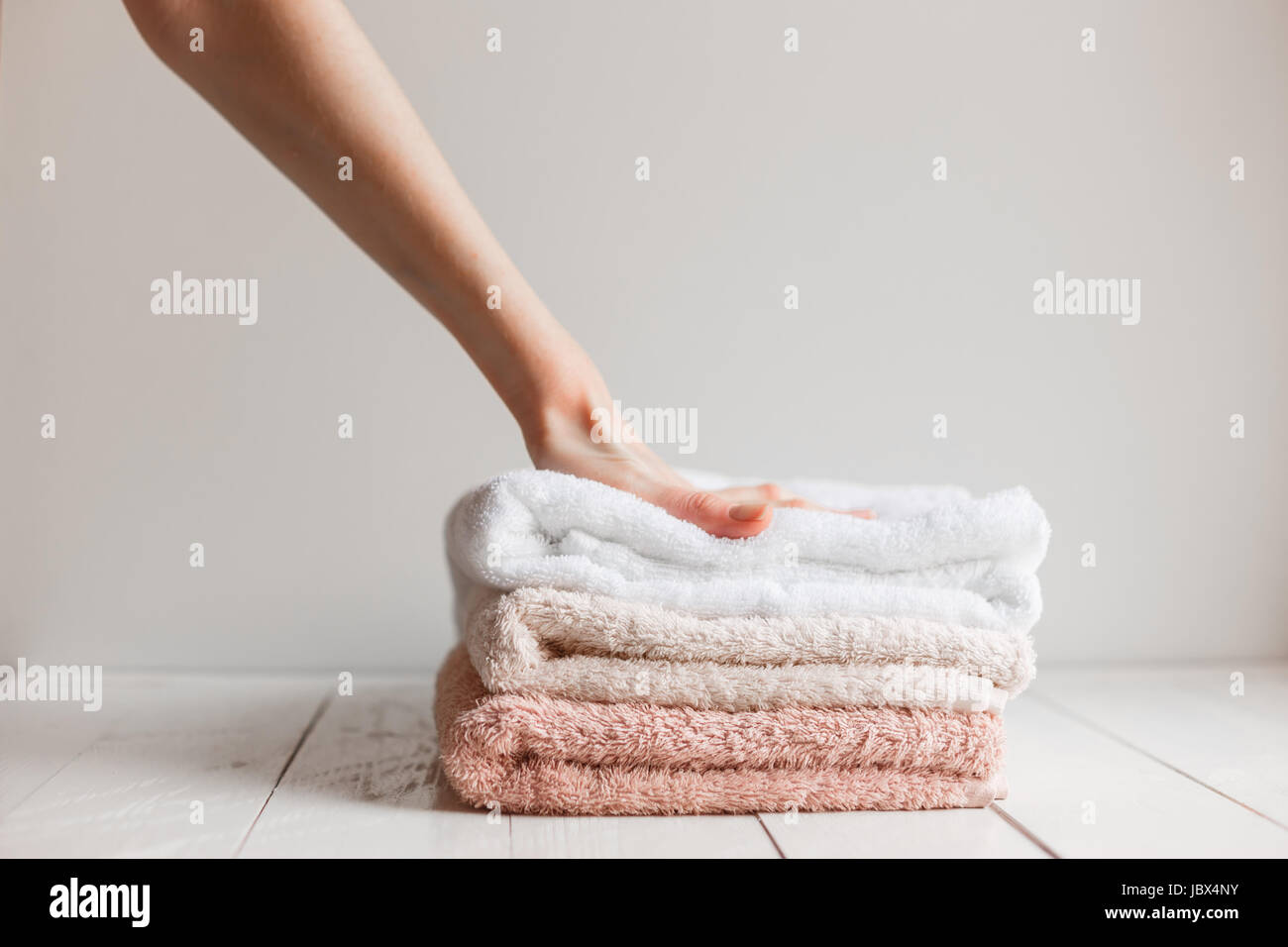 Folded hand towel hi-res stock photography and images - Alamy