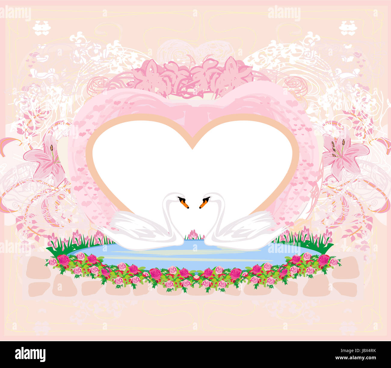 Two swans vector hi-res stock photography and images - Alamy