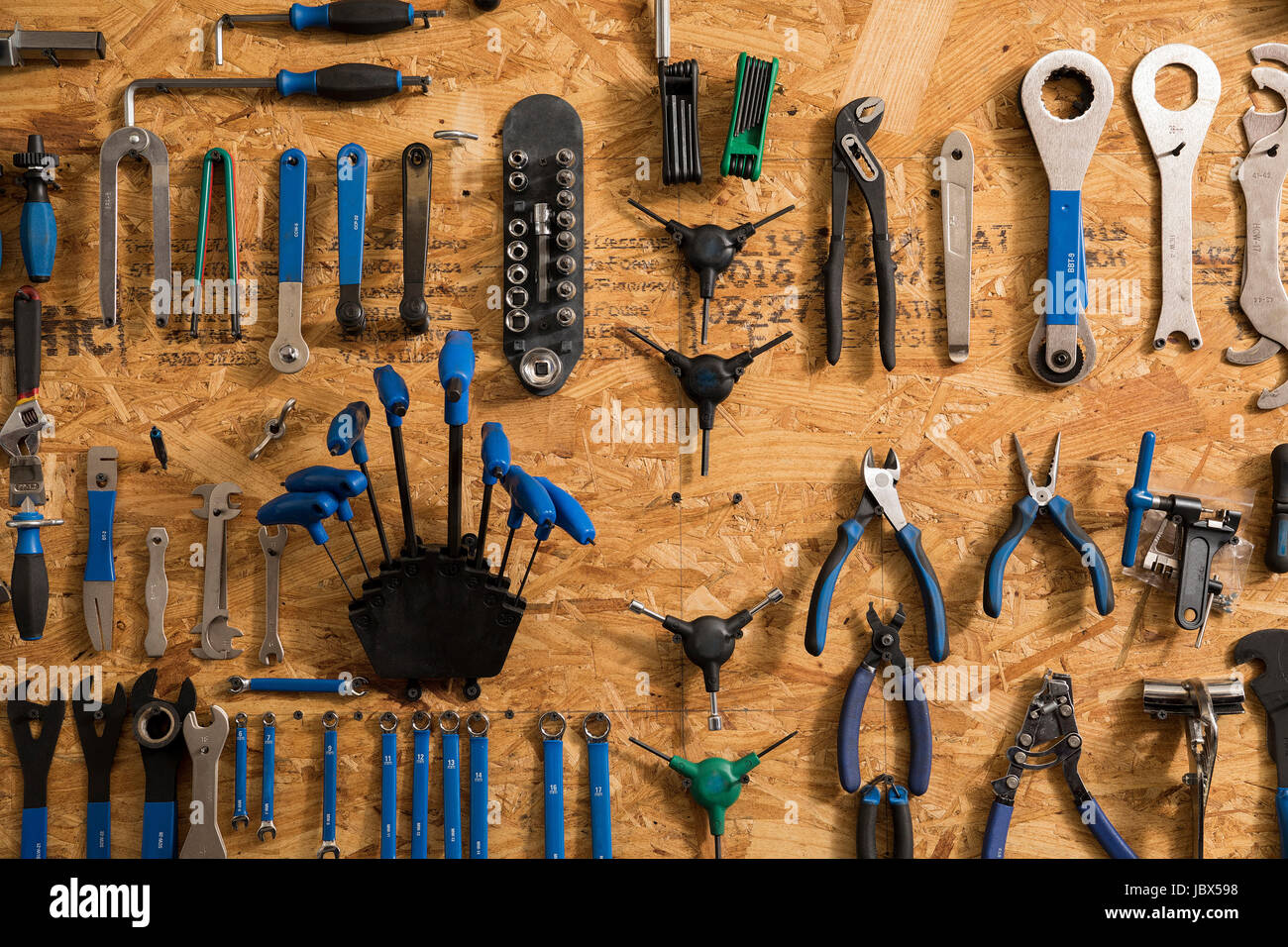 Assortment of bicycle tools Stock Photo - Alamy