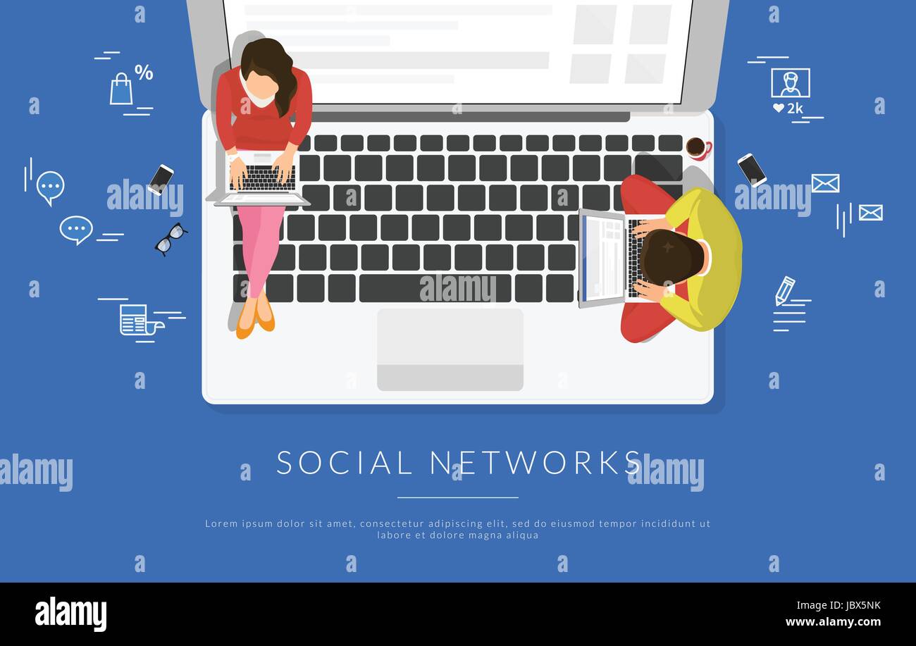 Technology group people using laptops Stock Vector Images - Alamy