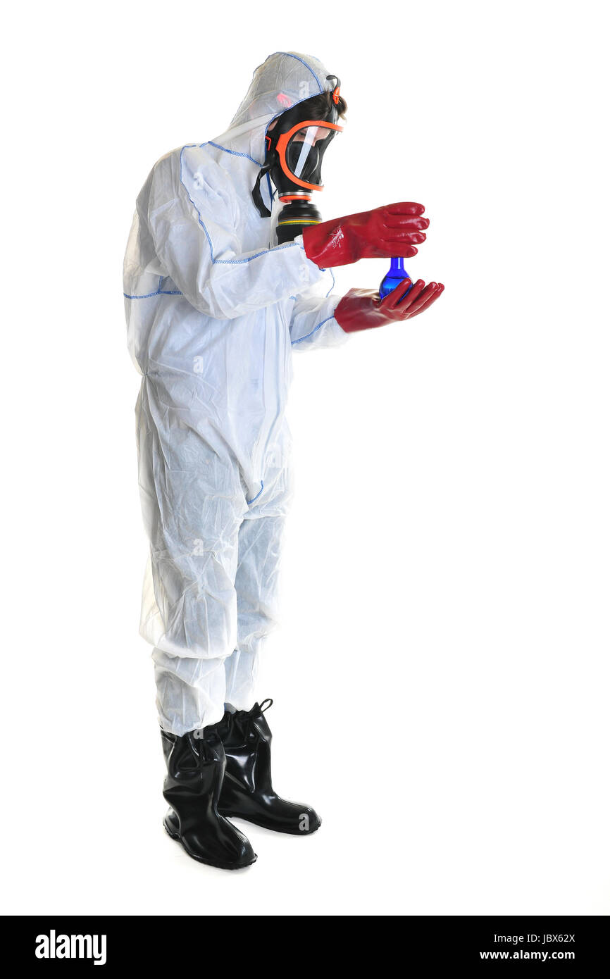 Man in protective suit gas Cut Out Stock Images & Pictures - Alamy