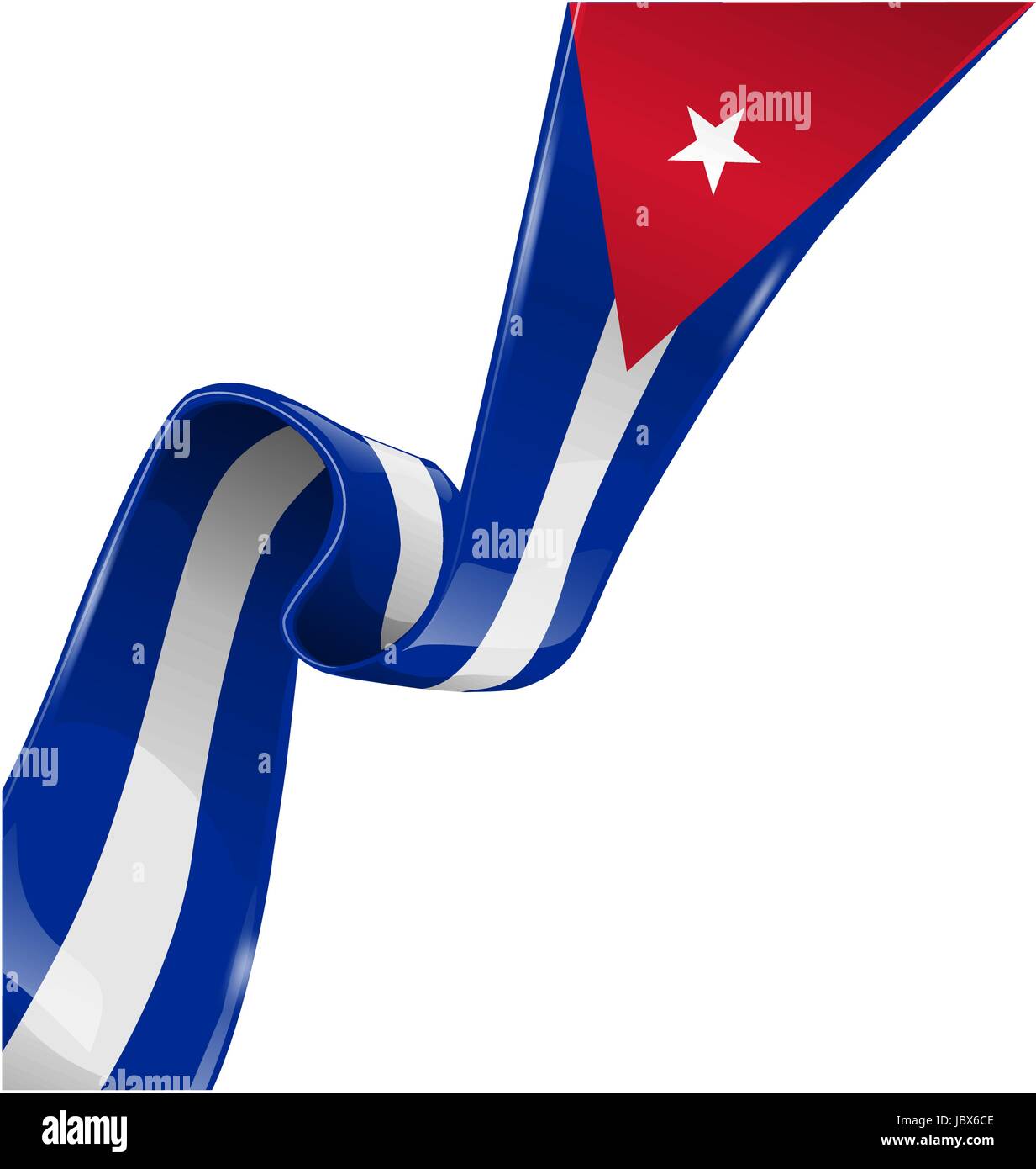 cuba ribbon flag on white background Stock Vector Image & Art - Alamy