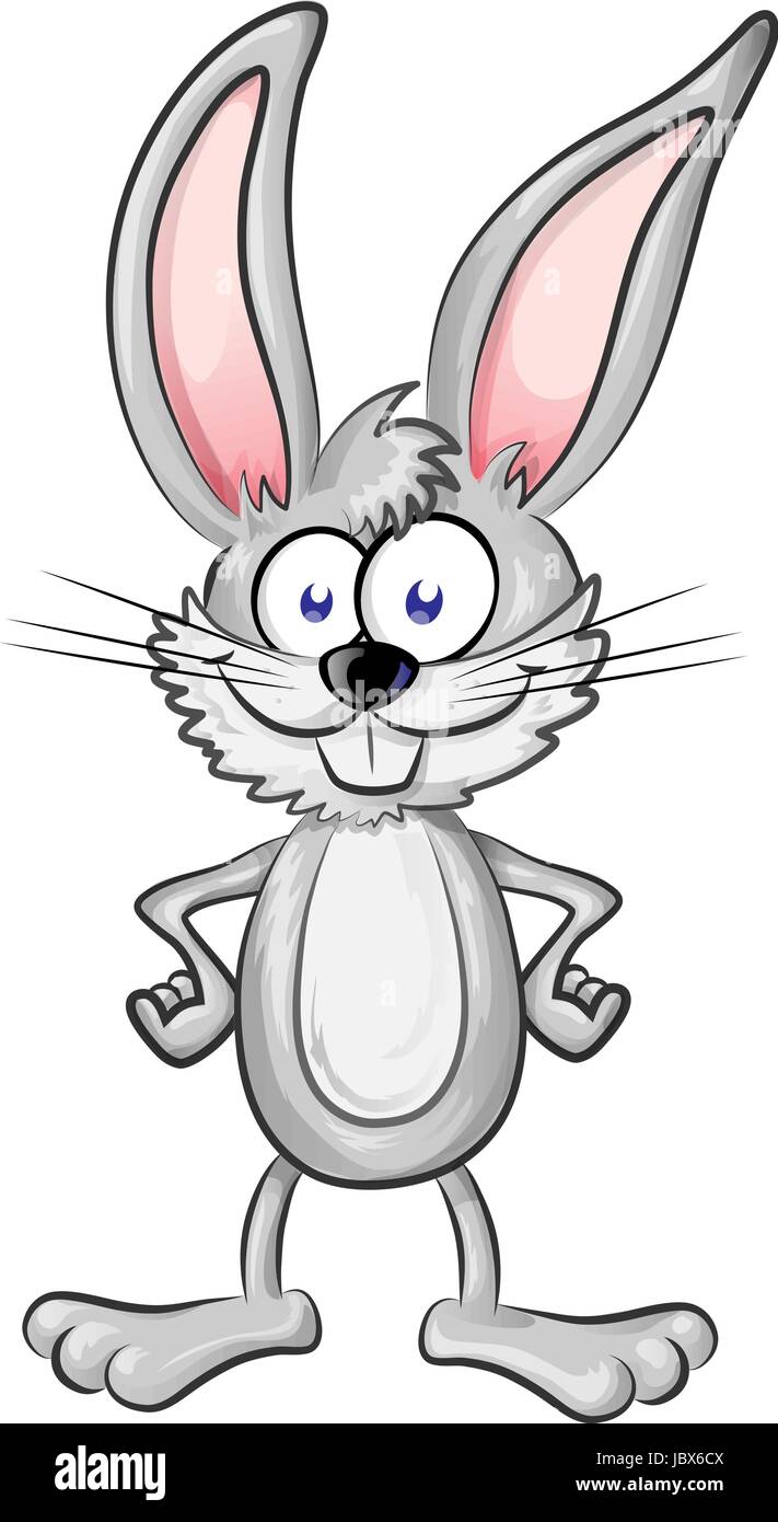 a fan rabbit cartoon isolated on white background Stock Vector Image ...
