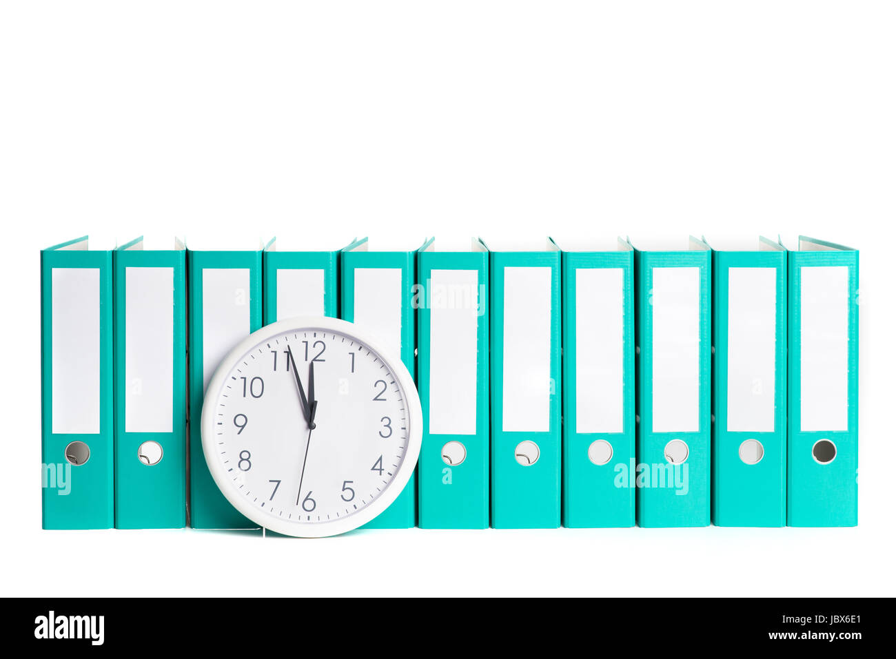wall clock with files Stock Photo - Alamy