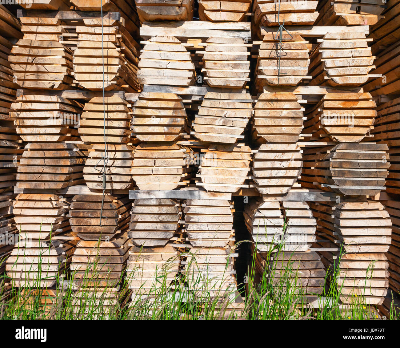 Stack of wooden boards at the lumber yard Stock Photo - Alamy