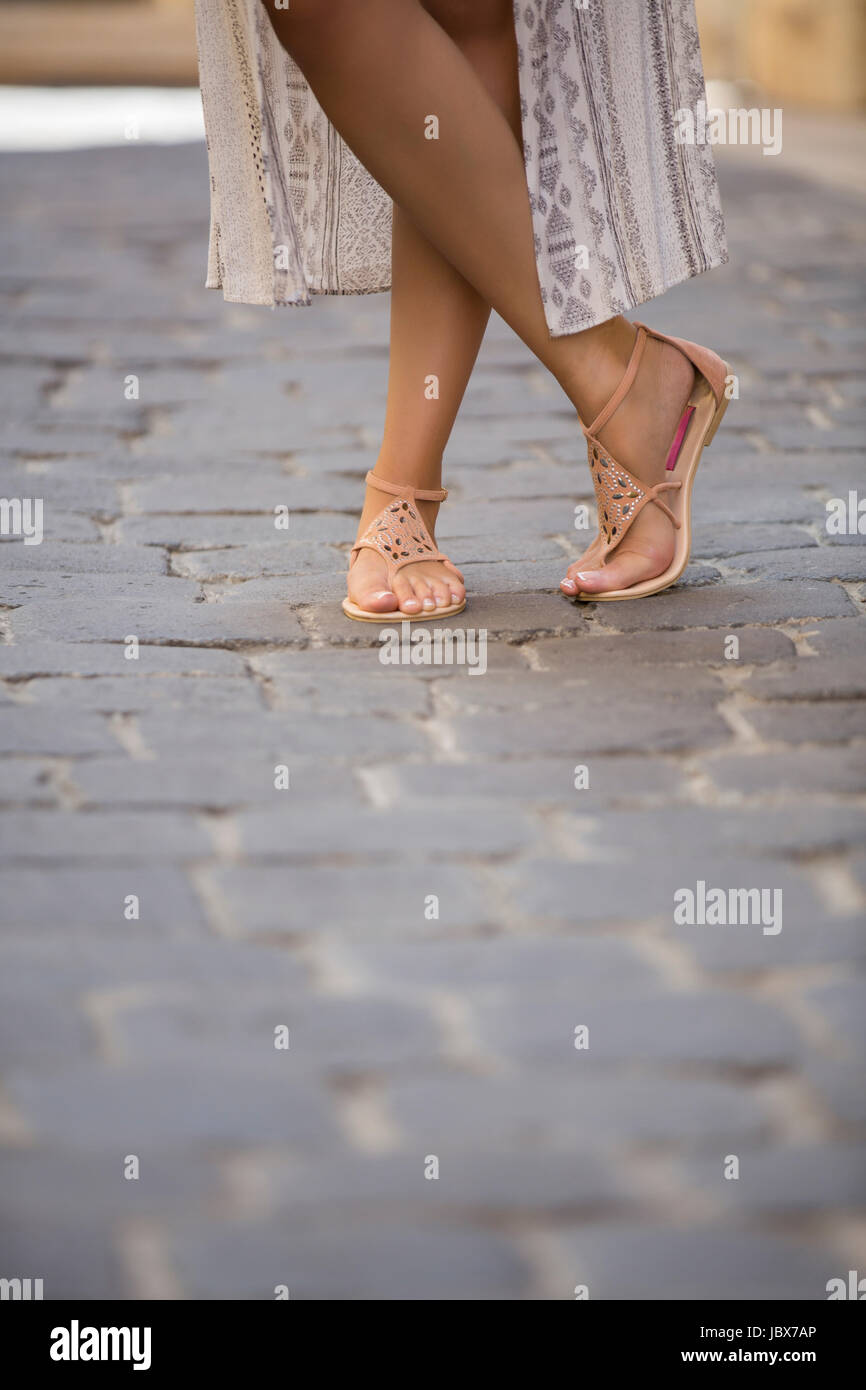 Feet Wearing Sandals Stock Photos & Feet Wearing Sandals Stock Images ...