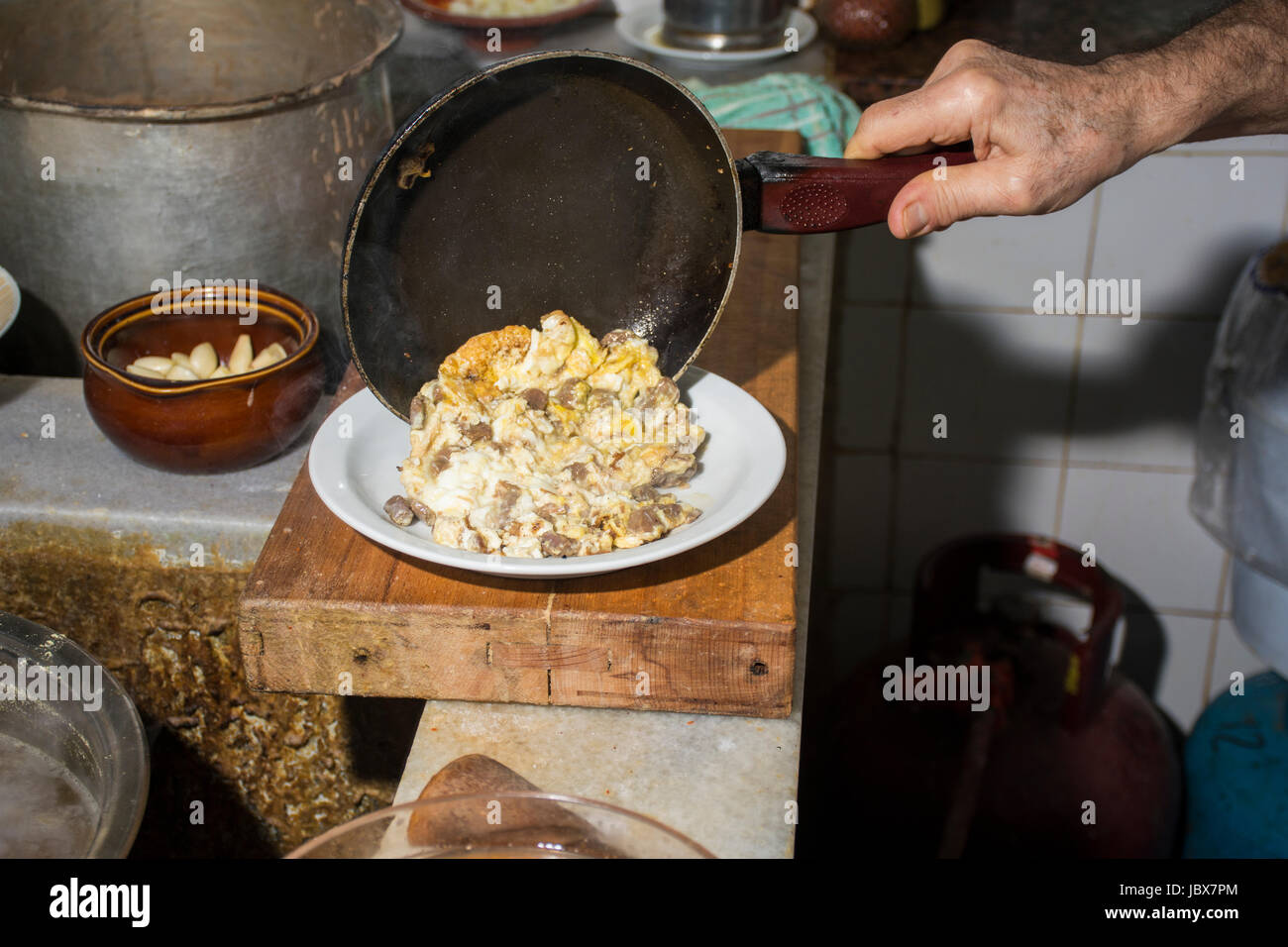 Chef working in a restaurant kitchen Beirut Lebanon Middle East Stock ...
