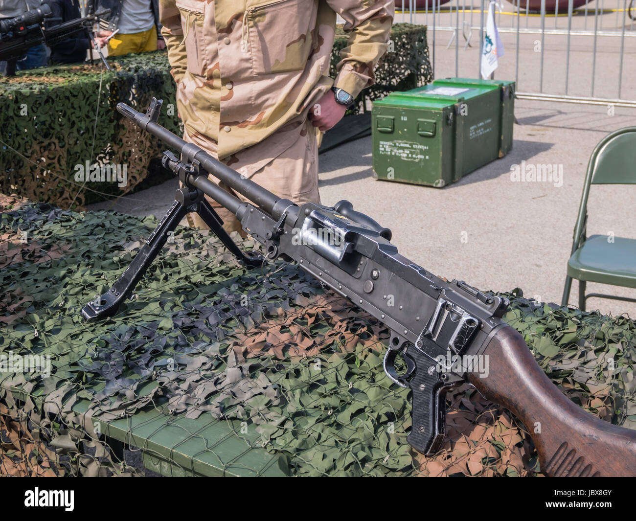 ALMERE, NETHERLANDS - 12 APRIL 2014: Assault rifle as used by the Dutch ...