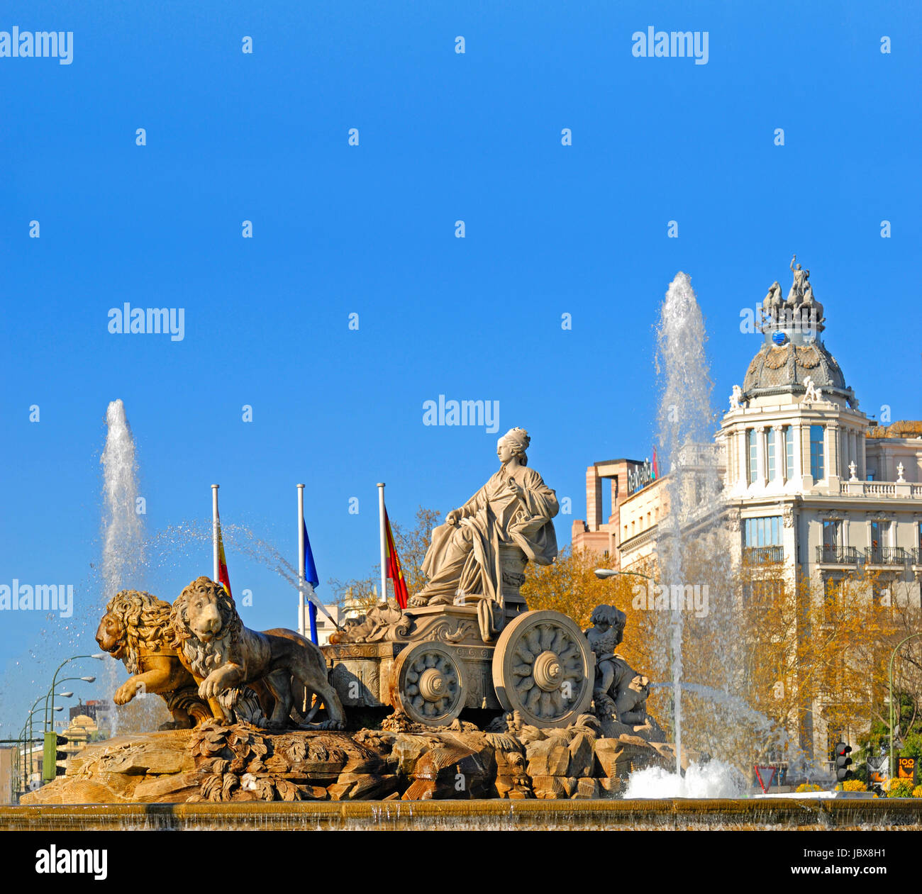 Madrid, Spain. Plaza de la Cibeles. Fuente de La Diosa Cibeles ...