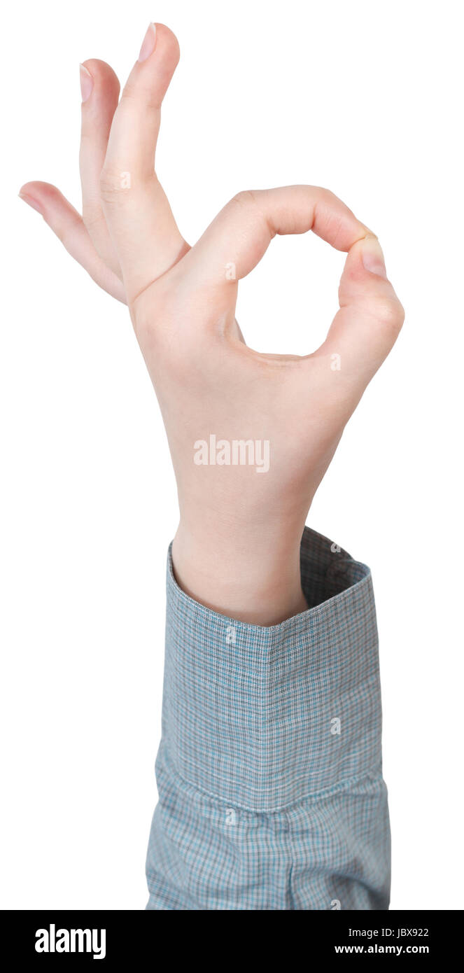 okay finger symbol - hand gesture isolated on white background Stock ...