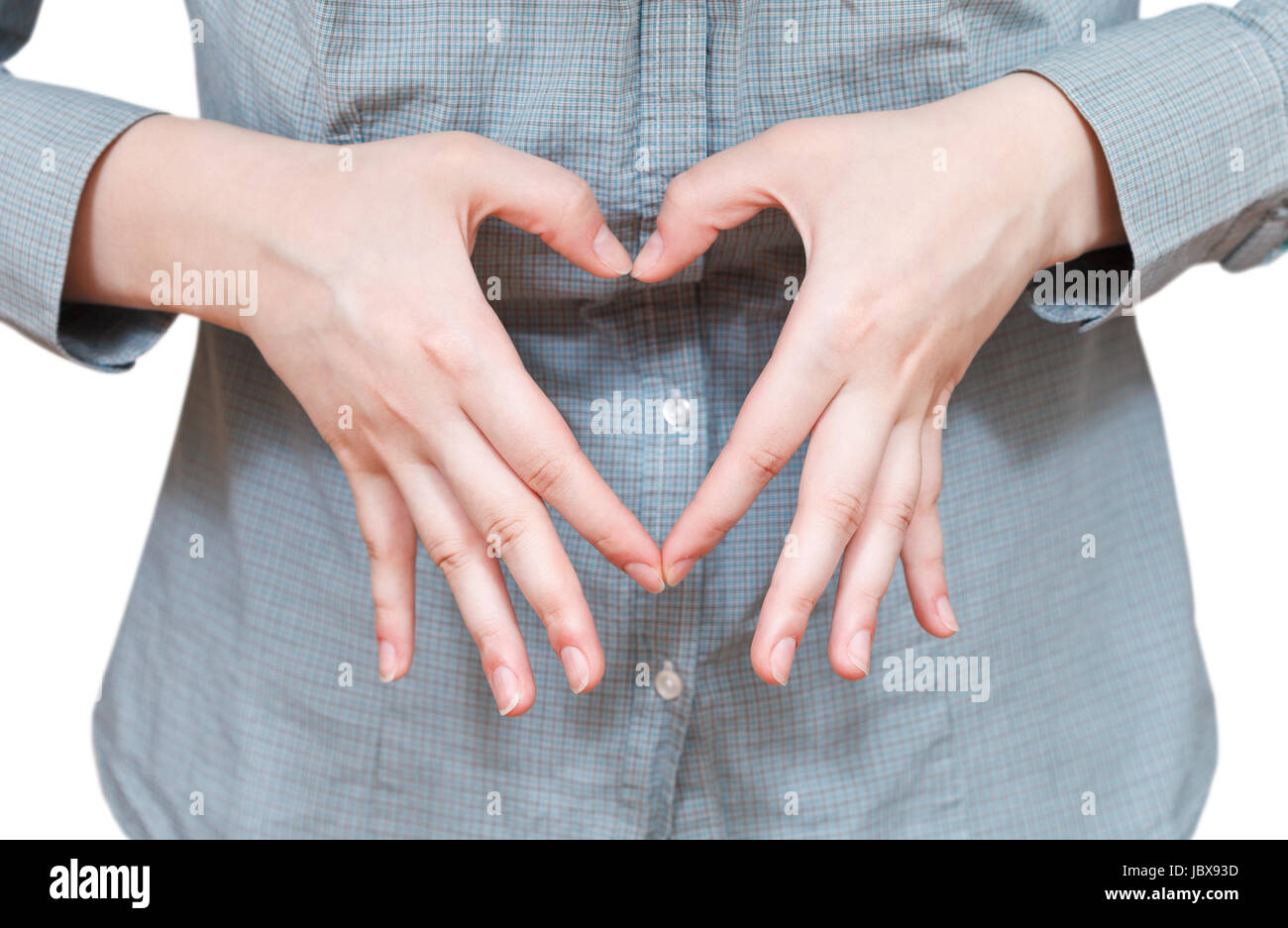 heart shape by two palm - hand gesture isolated on white background ...