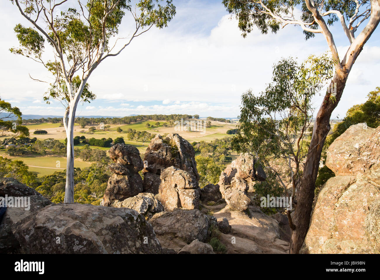 The popular tourist attraction of Hanging Rock. A volcanic group of ...