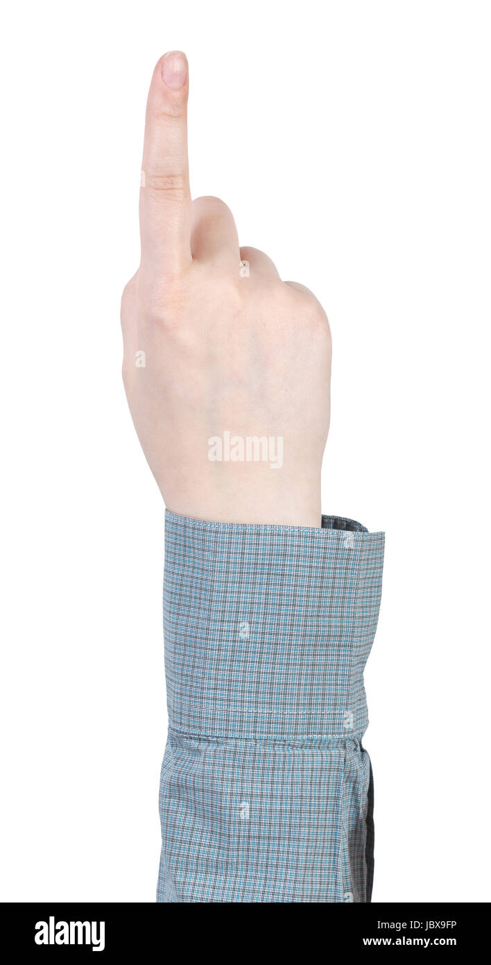 pointing forefinger hand gesture isolated on white background Stock ...