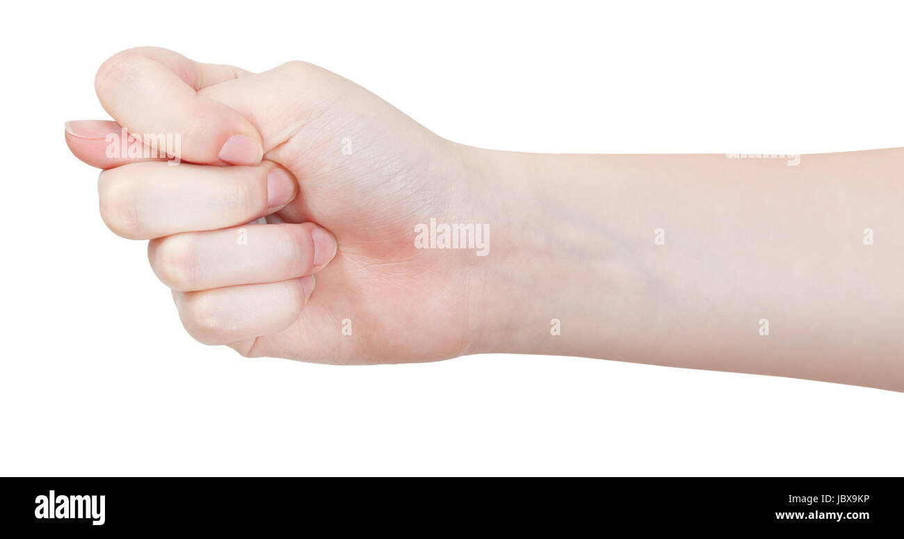 side view of fig sign - hand gesture isolated on white background Stock ...