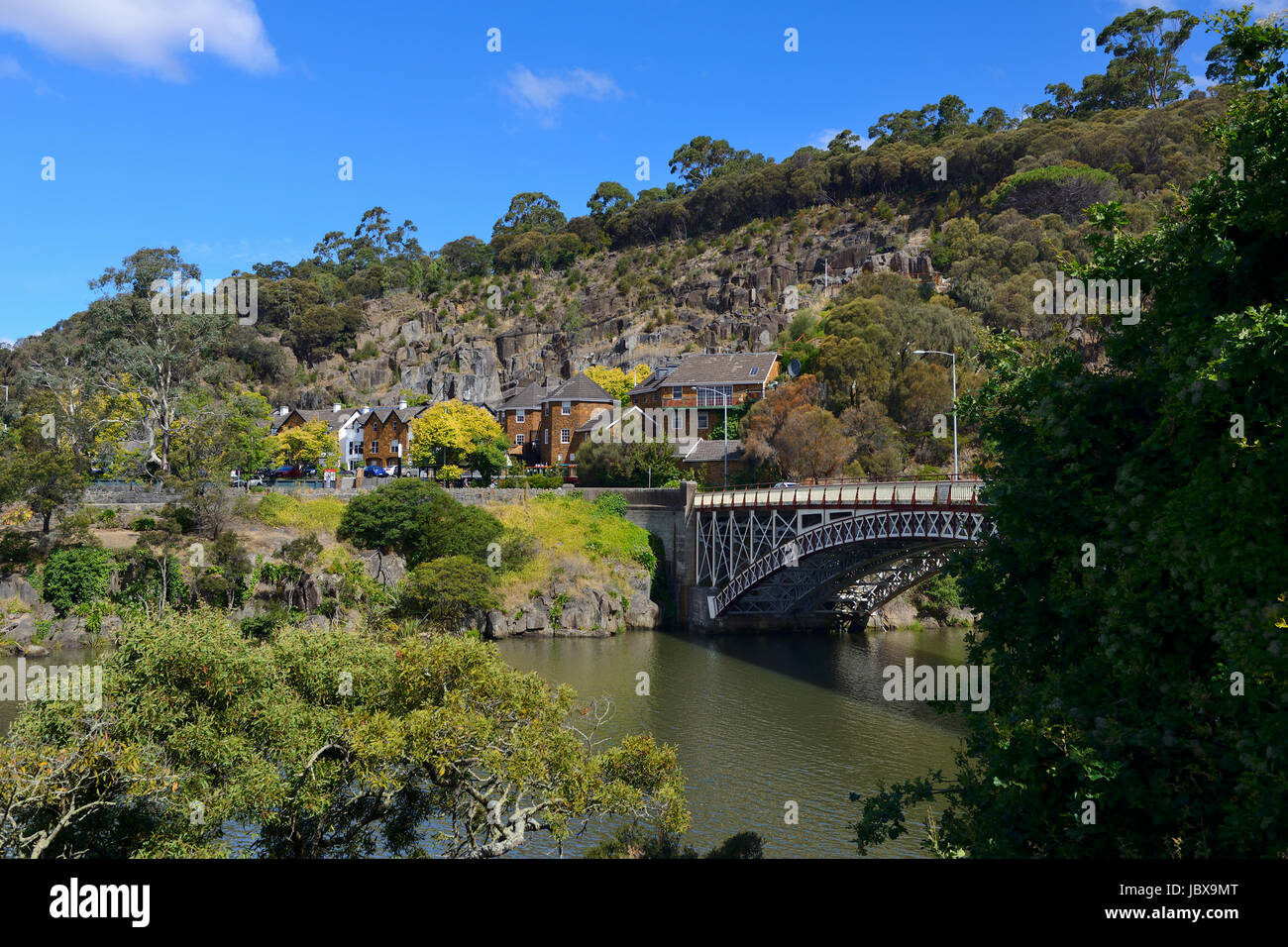 Kings Bridge (built 1863) across the South Esk River at the start of ...