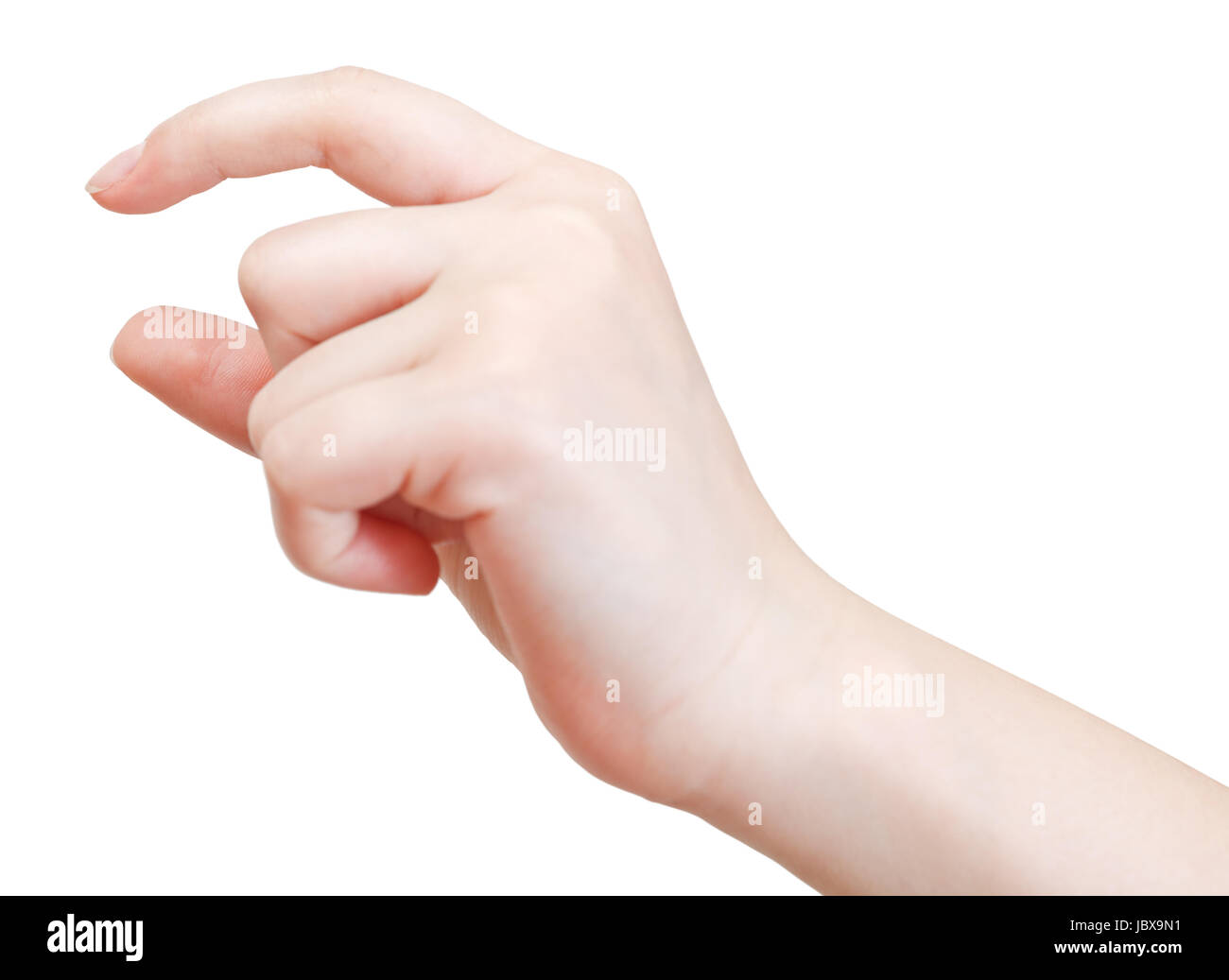 showing small size - hand gesture isolated on white background Stock ...