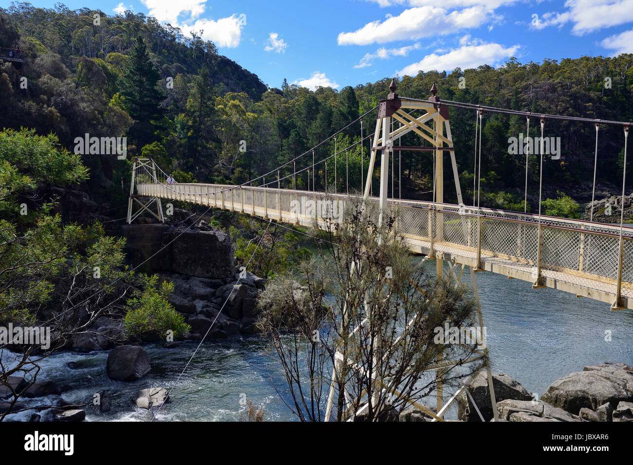Alexandra Suspension Bridge (built 1904) above the First Basin on the ...