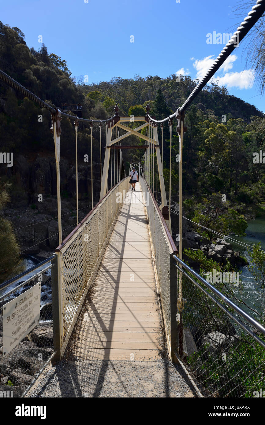 Alexandra Suspension Bridge (built 1904) above the First Basin on the ...