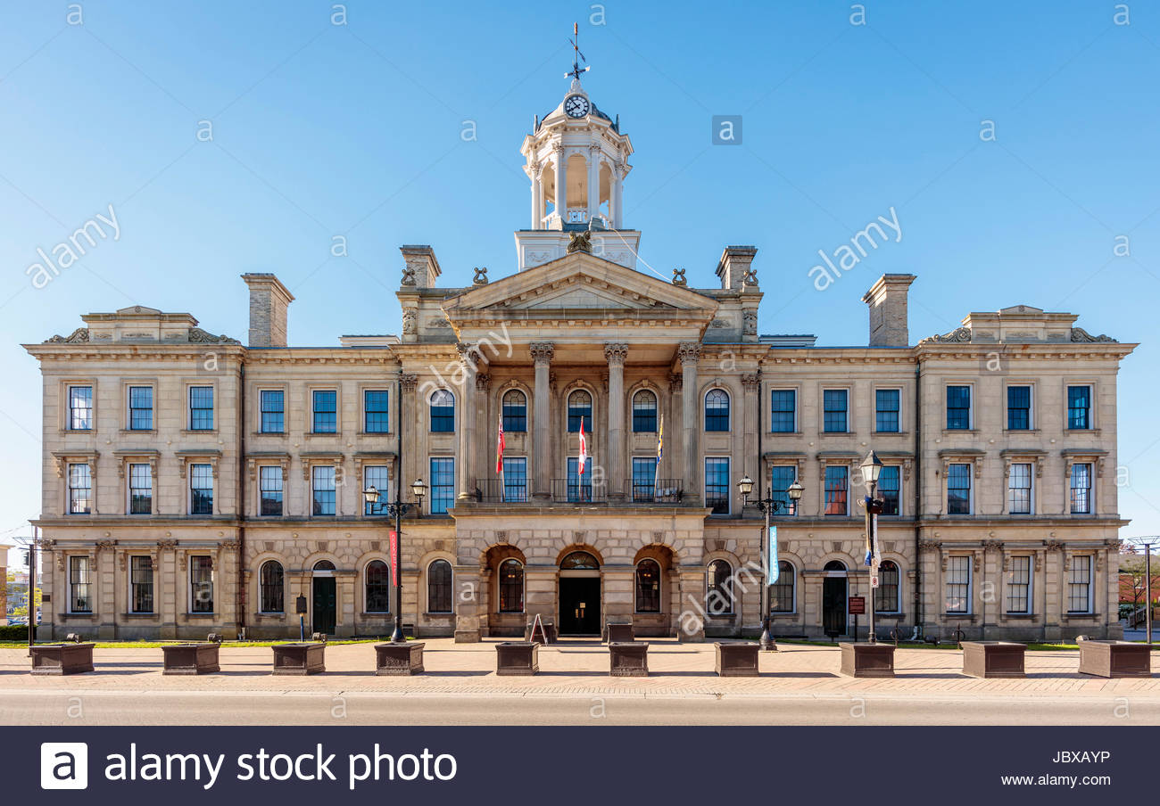 Neoclassical Victoria Hall city hall of Cobourg Ontario Canada Stock ...